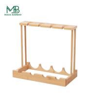 China Sustainable Bamboo Wine Bottle Storage Holder For 4 Bottles Perfect for Food Storage for sale