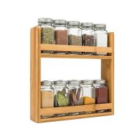 China 28x28x8cm Bamboo Spice Holder Tray for In-drawer Kitchen Cabinet 3-tier Organization for sale