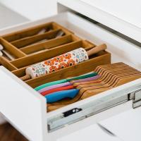 China Sustainable 15 Slot Bamboo Knife Holder for In-drawer Kitchen Accessories 43X13.3X5cm for sale