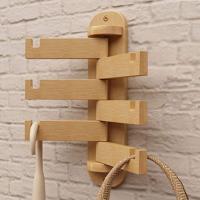 China Customized Clothing Towel Rack Bamboo Hanger With Hooks for sale