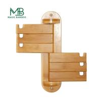 China Customized Clothing Towel Rack Bamboo Hanger With Hooks for sale