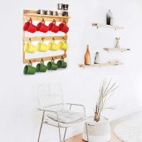 China Multifunctional Bamboo Wall Hook Coffee Cup Hanger For Bathroom for sale