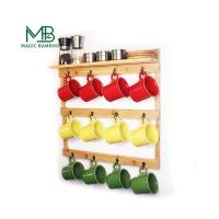 China Multifunctional Bamboo Wall Hook Coffee Cup Hanger For Bathroom for sale