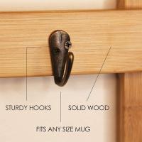China Multifunctional Bamboo Wall Hook Coffee Cup Hanger For Bathroom for sale