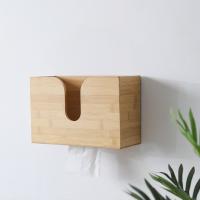 China Kitchen Wall Mount Custom Clear Paper Towel Napkin Tissue Box in Natural Bamboo Color for sale