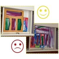 China Bamboo Ziplock Bag Storage Box For Kitchen Drawer Food Bag Organizer Wall Mount for sale