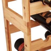 China Direct Natural Bamboo Color Non-folding Wine Rack with 4 Layers and 16 Bottle Capacity for sale
