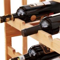 China Direct Natural Bamboo Color Non-folding Wine Rack with 4 Layers and 16 Bottle Capacity for sale