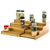 China Sustainable Bamboo Spice Rack Display Shelf Kitchen Cabinet Organizer Storage Holders for sale