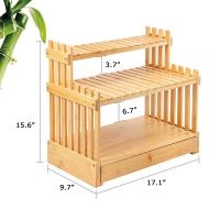 China Organize Your Kitchen Countertop in Style with 3-Tier Bamboo Standing Spice Rack for sale