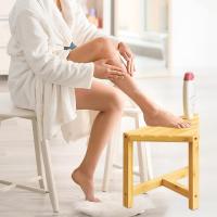 China Small Bamboo Shower Step Stool for Corner Shaving Legs Customized Designs CE Certificate for sale