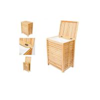 China ODM Portable Bamboo Laundry Hamper Basket With Lid Shelf for sale