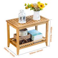 China Transform Your Shower Experience with this Bamboo Shower Bench Stool and Storage Shelf for sale
