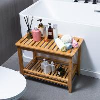 China Transform Your Shower Experience with this Bamboo Shower Bench Stool and Storage Shelf for sale