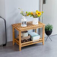 China Transform Your Shower Experience with this Bamboo Shower Bench Stool and Storage Shelf for sale