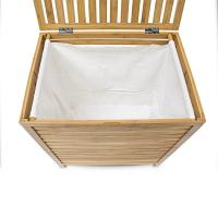 China Canvas Bathroom Organiser Basket Bamboo Bucket Hamper for laundry for sale