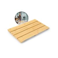 China Striped Pattern Bamboo Wood Non Slip Shower Mat 39.88 X 26.17 X 3.05CM for Bathroom for sale