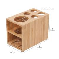 China Organic Sustainable Bamboo Toothbrush Holder Toothpaste Stand For Bathroom Vanity Storage for sale