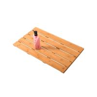 China Striped Pattern Bamboo Wood Non Slip Shower Mat 39.88 X 26.17 X 3.05CM for Bathroom for sale