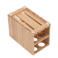 China Organic Sustainable Bamboo Toothbrush Holder Toothpaste Stand For Bathroom Vanity Storage for sale