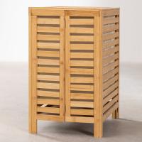 China Large Bamboo Bathroom Laundry Hamper Basket For Dirty Clothes Storage for sale
