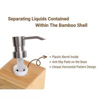 China 3Pcs Natural Bamboo Soap Dispenser Set Customized for Bathroom for sale