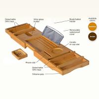 China CE Certificate Bamboo Bathroom Caddy Tray For Bathtub for sale