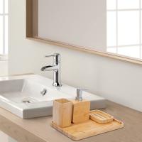 China 4pcs Natural Bamboo Bathroom Accessories Set For Hotel House Office Toilet for sale