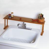 China Multi Function Dish Drying Rack Over Wood Kitchen Sink Shelf Organizer for Sustainable for sale