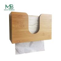 China EU Certificate Natural Bamboo Tissue Box Cover Holder Bathroom for sale
