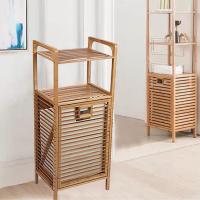 China Natural Bamboo Laundry Basket Storage Bin Hamper Dirty Clothes for sale