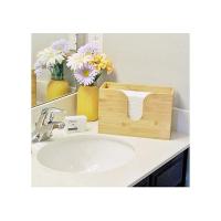 China EU Certificate Natural Bamboo Tissue Box Cover Holder Bathroom for sale