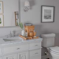 China Sustainable Bamboo Bathroom Organizer Storage Unit Custom for sale