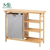 China 3 Tier Bamboo Free Standing Shelves Clothes Rack Organizer ODM for sale