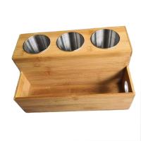 China Customized Bamboo Bathroom Storage Rack Hair Appliance Organizer for sale