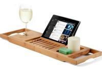 China Extra Large Expandable Bathtub Tray Laptop Ipad Holder 2 In 1 100% Bamboo for sale