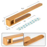 China Self Adhesive Bathroom Storage Rack Bamboo Towel Rack Holder No Drilling for sale