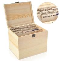 China Modern BAMBOO Greeting Card Organizer Box With Dividers And Lid Stylish Design for sale