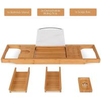 China Expandable Bamboo Bathtub Caddy Tray Customized 108.5x22.5x4.5cm for sale