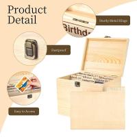 China Modern BAMBOO Greeting Card Organizer Box With Dividers And Lid Stylish Design for sale