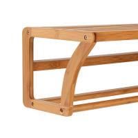 China ODM Sustainable Bamboo Towel Rail Rack Wall Mounted Shelf for sale