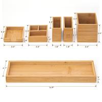 China Efficiently Organize Your Bathroom with 6-Piece Bamboo Vanity Tray Set 38x10.5x10.1cm for sale