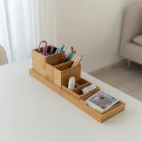 China Efficiently Organize Your Bathroom with 6-Piece Bamboo Vanity Tray Set 38x10.5x10.1cm for sale