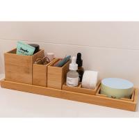 China Efficiently Organize Your Bathroom with 6-Piece Bamboo Vanity Tray Set 38x10.5x10.1cm for sale