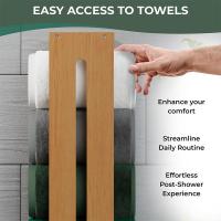 China Wooden Bamboo Bathroom Storage Rack Towel Shelf Eco Friendly for sale