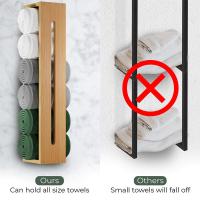 China Wooden Bamboo Bathroom Storage Rack Towel Shelf Eco Friendly for sale