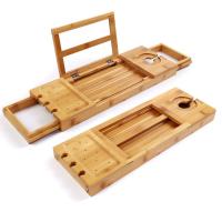 China Home Furniture Bamboo Extendable Bath Caddy Bathtub Tray Customized for sale