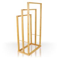 China Large Three Tier Bamboo Drying Rack Towel Storage For Bathroom Custom for sale