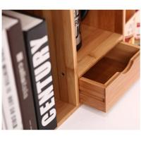 China Bamboo Desktop Bookshelf with Drawer and Magazine Rack Storage Holders Single Tier for sale