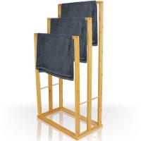 China Large Three Tier Bamboo Drying Rack Towel Storage For Bathroom Custom for sale